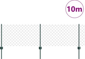 Plot s řetězovým odkazem a sloupkem 10 x 0,6 m Zelená Síťovina 3336238