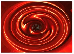 Abstraktní obraz - červená spirála (70x50 cm)