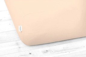 Jersey prostěradlo - new collection krémově růžové na výšku matrace do 30 cm Velikost: 160 x 200