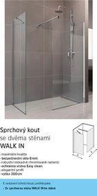 Mereo Mereo, Sprchová stěna WALK IN, Novea, chrom ALU, sklo Čiré, CK10603H