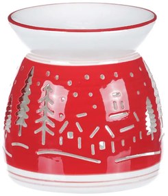 Autronic Aromalampa porcelánová s vánočním motivem, červená