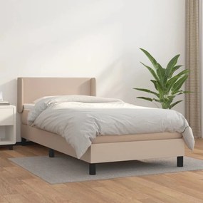 vidaXL Box spring postel s matrací 90x190 cm umělá kůže [3130635] Barva: cappuccino