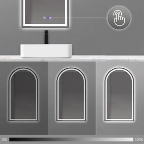 Tutumi Tutumi, LED zrcadlo 60x100cm s černým rámem, HOM-06504