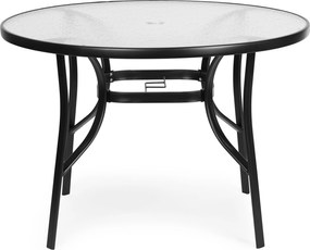 Zahradní stůl SOLO 105 cm čirý/černý