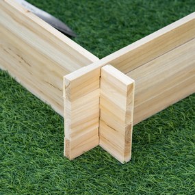 Outsunny Čtvercový Dřevěný Zahradní Urban Plánter Bed Květinová Krabice pro Plodiny, Rostliny, Květiny, Byliny na Terasu 100x100x16 cm Přírodní