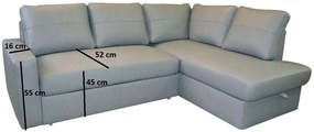 Casarredo - Komfort nábytek Rohová sedací souprava EDGAR rozkládací, s úložným prostorem, kůže | potah: Kůže S-38,Vyberte si provedení rohu:: roh na levé straně