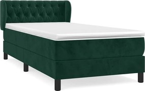Box spring postel s matrací tmavě zelená 90x200 cm samet 3127652