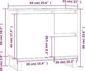 vidaXL Koupelnová skříňka 65 x 33 x 60 cm kompozitní dřevo [831613] Barva: Betonová šedá