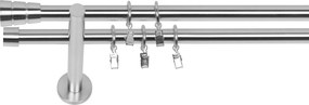 Dekodum Dvouřadá moderní garnýž Walec Basic 19 mm ocelový efekt 340 cm