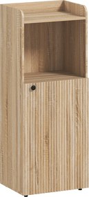 HOMCOM koupelnová skříňka, úzký 4patrový úložný nábytek, skříňka, otevřená přihrádka, 40 x 31 x 104 cm, žlutý dub