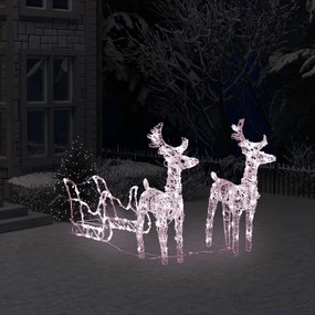 vidaXL Vánoční sobi se sáněmi 160 LED diod 130 cm akryl [328514] Barva: Teplá bílá