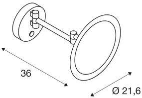 SLV 1004971 Maganda WL, nástěnné zvětšovací zrcátko s osvětlením LED 4,8W, 2700/3000/4000K chrom, průměr 21,6cm