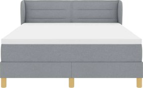 Postel s boxspringem s matrací Světle šedá 140 x 190 cm textil 3340143