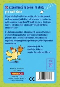 Mindok 50 experimentů na doma i na chatu / Délka hry: 15 minut / Počet