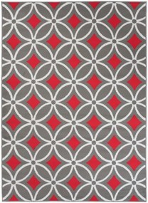Kusový koberec moderní MAYA Z898D šedý červený Rozměr: 200x200 cm
