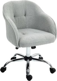 HOMCOM Kancelářská židle Homeoffice, ergonomická kancelářská židle s houpací funkcí, vzhled teddy sametu 56 x 61 x 86 cm šedá