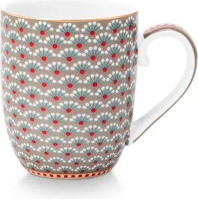 Pip Studio Blooming Tales hrneček 180ml, khaki (Malý hrnek v dlaždicovém vzoru)