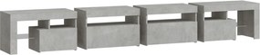 TV skříňka s LED osvětlením betonově šedá 260x36,5x40 cm 3152821
