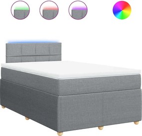 Box spring postel s matrací světle šedá 120x190 cm textil 3289695