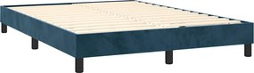 Box spring postel s matrací tmavě modrá 140x190 cm samet 3141423