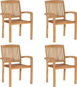 Stohovací zahradní židle s poduškami 4 ks masivní teak 3073220