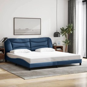 Rám postele bez matrace Hvar modrý 200 x 200 cm textil 3207799
