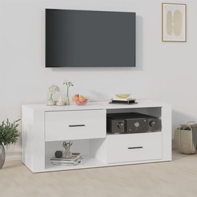 TV skříňka lesklá bílá 100x35x40 cm kompozitní dřevo - Default Title