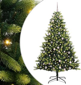Umělý skládací vánoční stromeček 300 LED Zelená 240 cm PVC a PE 3396011