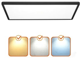 LED Přisazený panel NIVERA LED/32W/230V IP54 29,5x59,5 cm černá