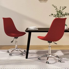 vidaXL Otočné jídelní židle 2 ks textil [338359] Barva: vínová červená