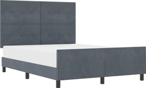 Postel s boxspringem s čelo Tmavě šedá 140 x 190 cm samet 3344940