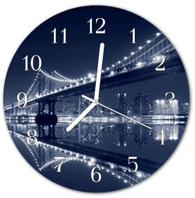 Skleněné hodiny kulaté most fi 30 cm