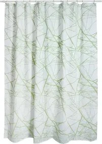 Elements by Spirella FORES bílo-zelený / Sprchový závěs / 180 x 200 cm