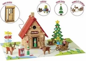 Jeujura Dřevěná stavebnice 90 dílů Vánoční chata / od 5 let