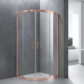 Murcia Rose Gold zakřivená sprchová kabina 80x80, 190cm, 6mm NANO