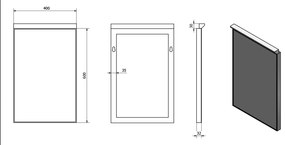 Sapho, BORA zrcadlo v rámu s LED osvětlením as přepínačem 400x600mm, AL746