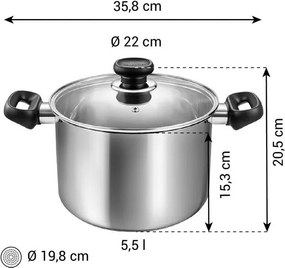 TESCOMA Hrnec BRAVA s poklicí ø 22 cm, 5,5 l