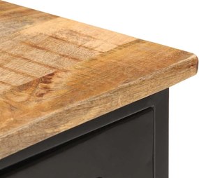 Příborník 110 x 30 x 65 cm masivní hrubý mangovník a ocel 321571