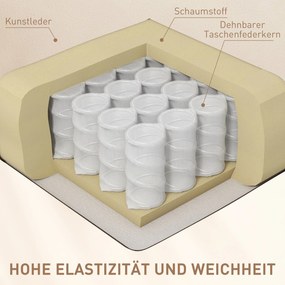 HOMCOM Relaxační křeslo s funkcí polohování, elektrické masážní křeslo, 5 masážních režimů, imitace kůže, krémově bílá, 84x92x109cm| Aosom