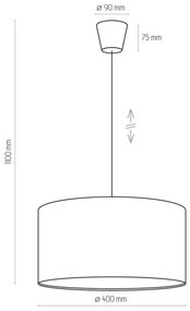 TK LIGHTING Lustr - RONDO 3232, Ø 40 cm, 230V/15W/1xE27, nebeská/bílá
