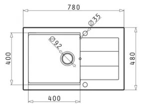Pyramis 70167101 - Kuchyňský dřez SPARTA PLUS LUX 78x48 cm granit/černá