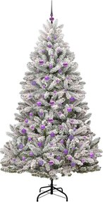 Umělý vánoční stromeček 210 cm 300 LED Teplá bílá PVC a ocel 3395763