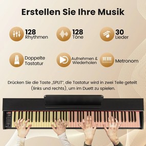 Costway Digitální piano s 88 kladívkovými klávesami, černé
