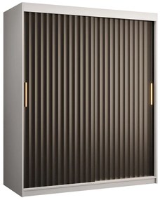 Šatní skříň Riflo Wave 1 | 150 cm | bílá/černá