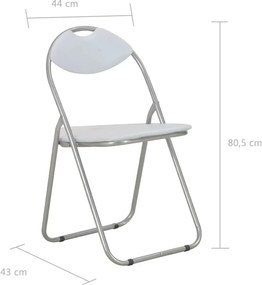 Skládací židle 2 ks, bílá umělá kůže 284408