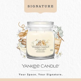 Yankee Candle vonná svíčka Signature ve skle střední Soft Wool & Amber 368g