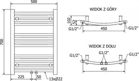Mexen Ares, elektrické topné těleso 700 x 500 mm, 300 W, antracitová, W102-0700-500-2300-66