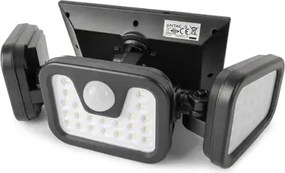 Entac venkovní solární nástěnné LED svítidlo s PIR čidlem 3v1 / Venkov