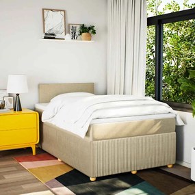 Box spring postel s matrací krémová 120x200 cm textil 3289721
