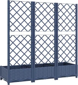Zahradní truhlík s treláží modrá šedá 120 x 40 x 121,5 cm PP 318252